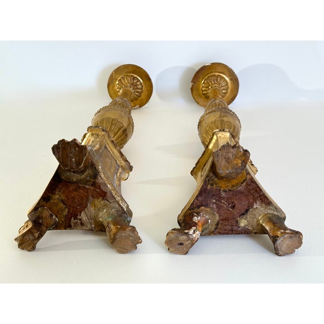 Pair of Mid 19th Century French Water Gilt Gold Candlesticks Prickets ...