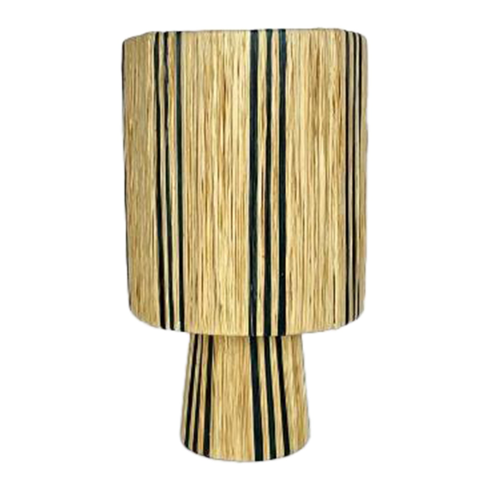 Handmade Striped Bohemian Table Lamp with Lamp Shade | Chairish