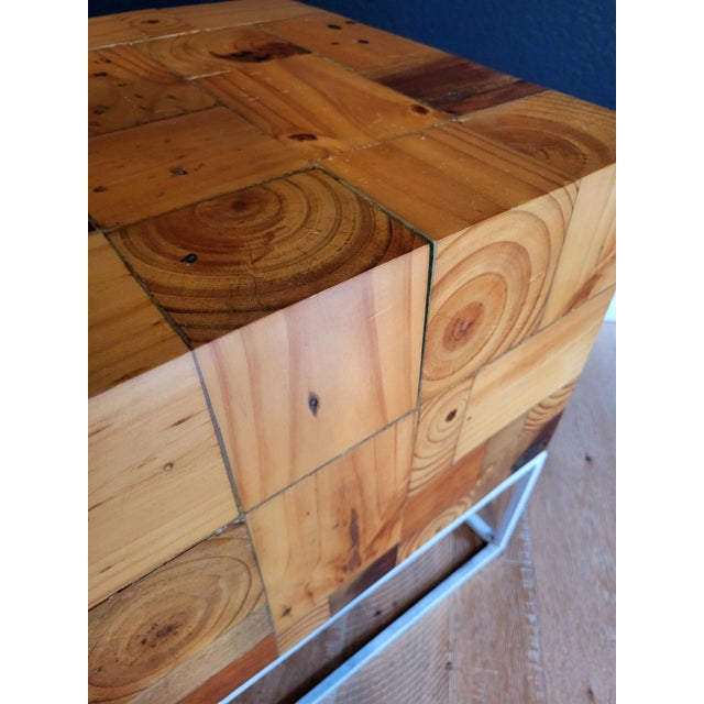 Sustainable Wood Cube Side Table | Chairish