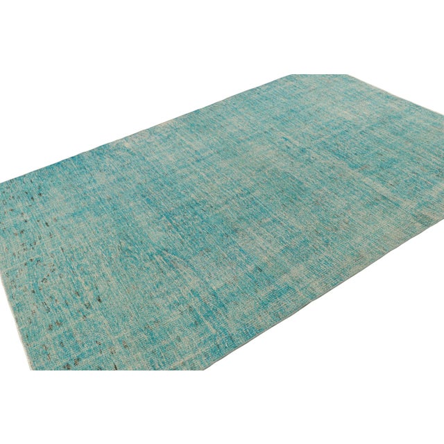 Vintage Turkish Rug in Blue Distressed Pattern, From Rug & Kilim | Chairish