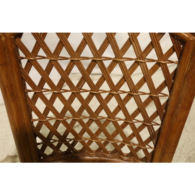 1980s Vintage Rattan Bentwood Patio Dining Set of 5 | Chairish