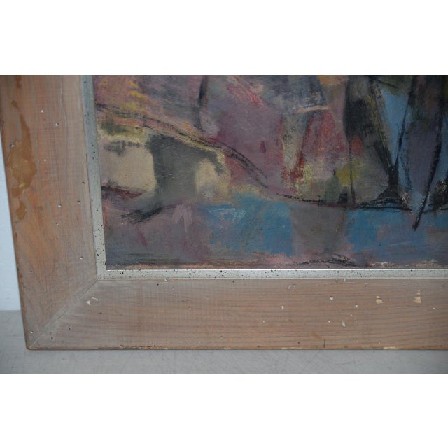 Ken Reid Mid Century Modern Figural Abstract Oil Painting C.1957 | Chairish