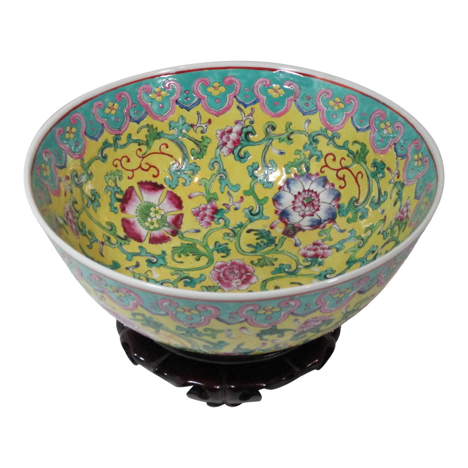 1960s Acf Japanese Hand Painted Bowl and Stand - 2 Pieces | Chairish