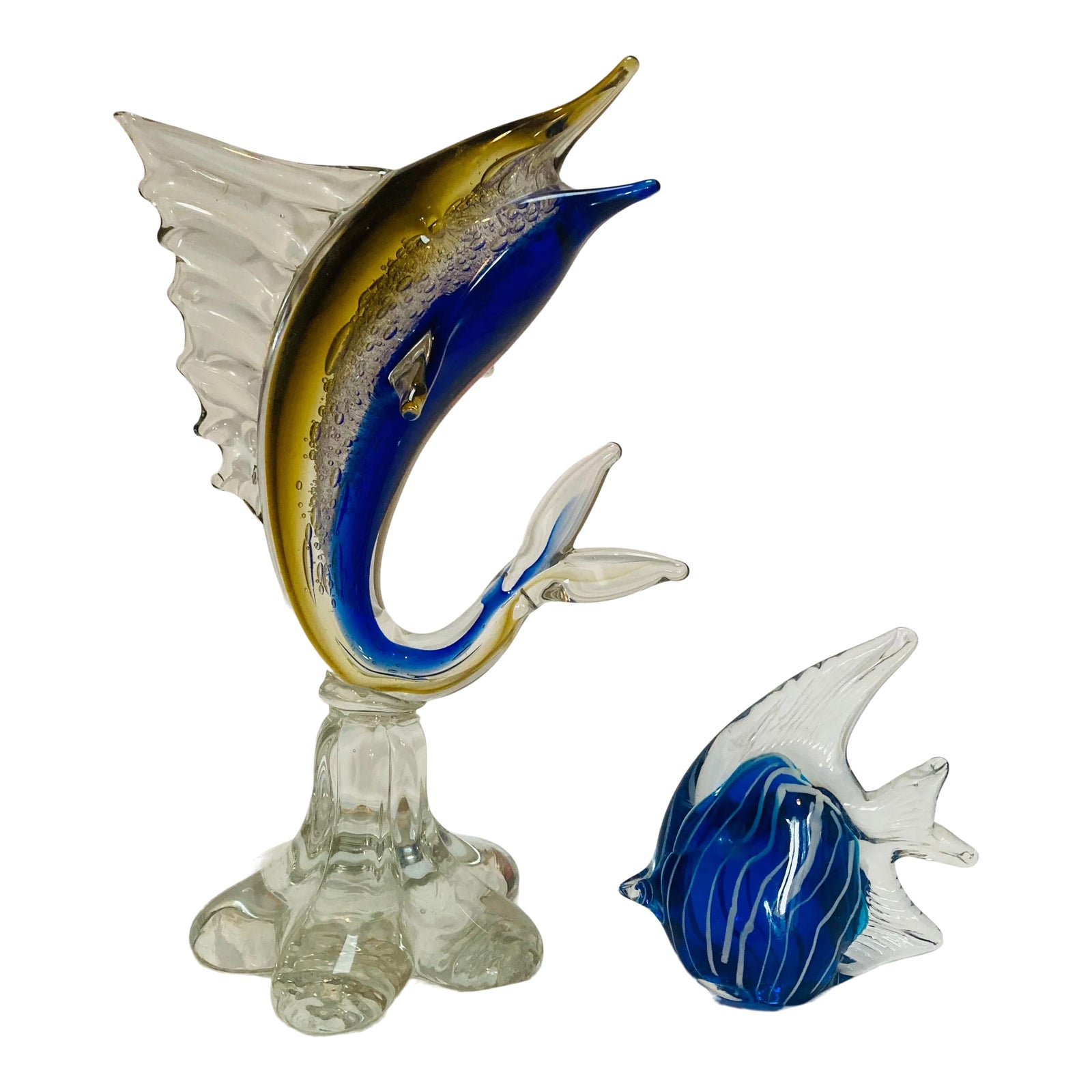 Vintage Murano Glass Fish Figurines- a Pair | Chairish