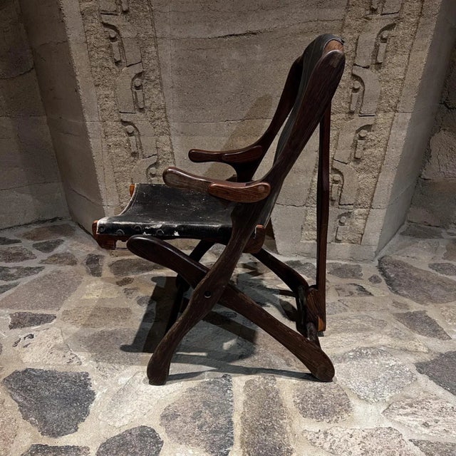 1950s Don Shoemaker Scissor Sling Folding Armchair & Foot Stool Mexico ...