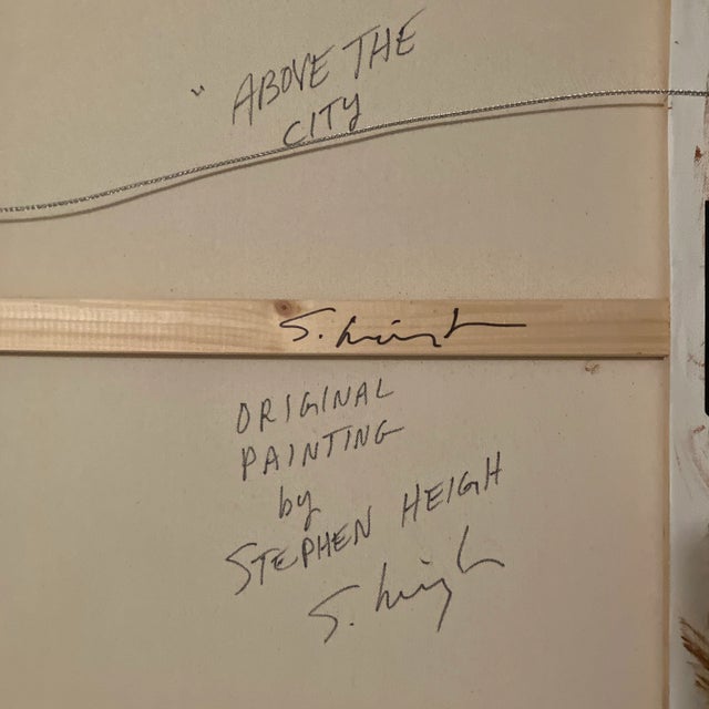 Contemporary Original Stephen Heigh Abstract Painting “Above the City ...