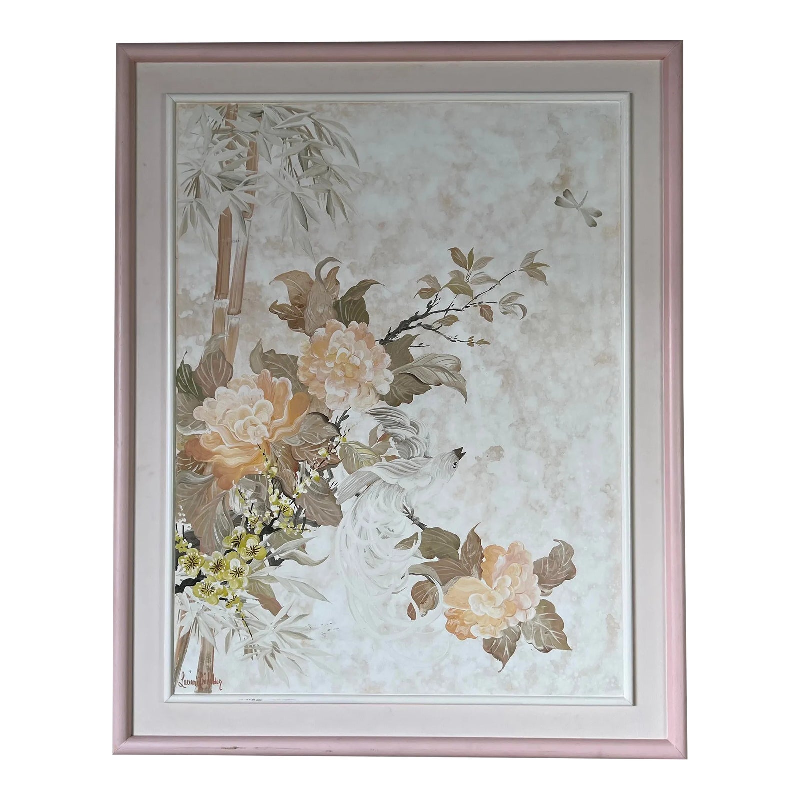 Lucien Leinfelder Japanese - Style Hand Painted Panel Oil on Board ...