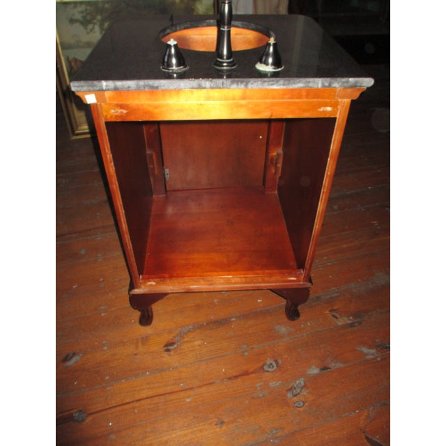 2000s Mahogany Ornate Bathroom Vanity Cabinet With Granite Top With ...