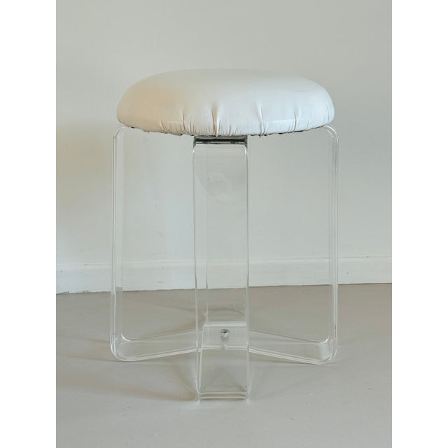 1970s Mid Century Lucite Vanity Stool | Chairish