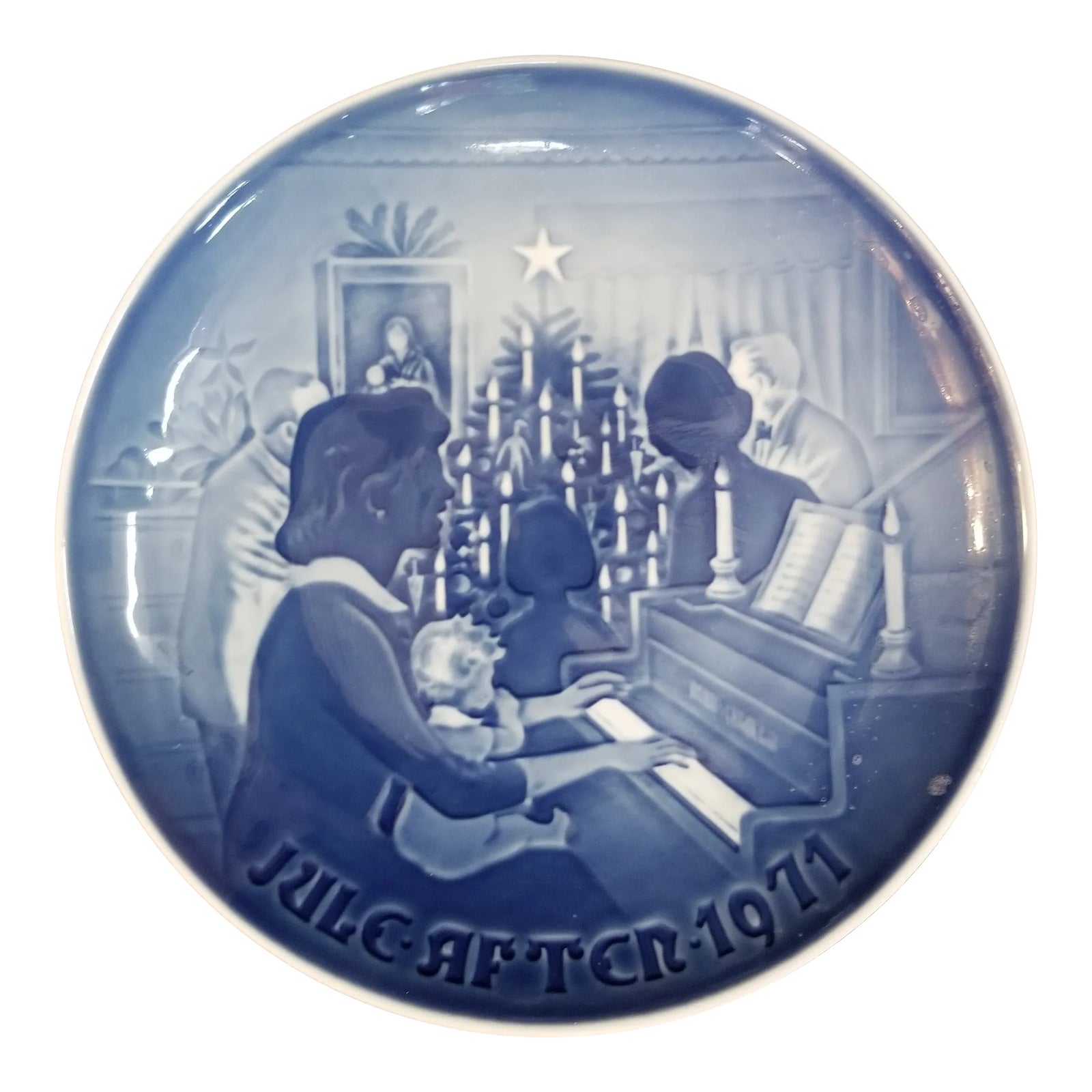 1971 Vintage Bing and Grondahl Porcelain Christmas at Home Plate | Chairish