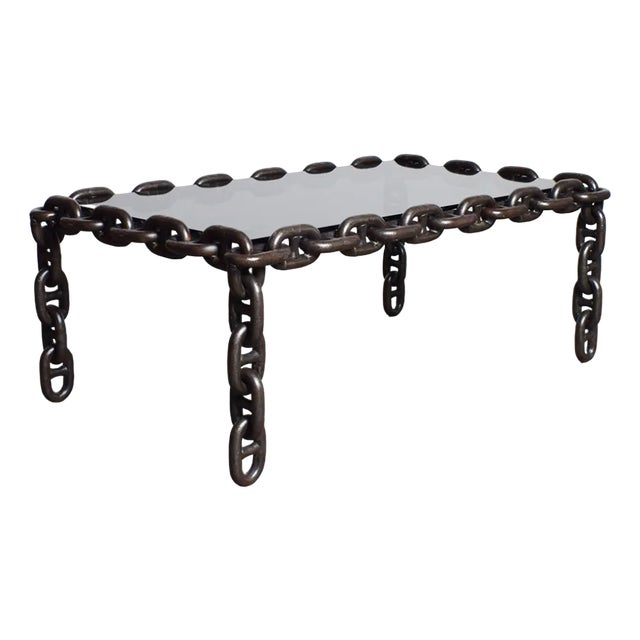 Artisan Industrial Chain Link Iron Coffee Table, Belgium, 1970s | Chairish