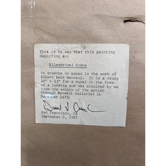 Albert Beck Wenzell's Allegorical Scene, Signed + Framed | Chairish