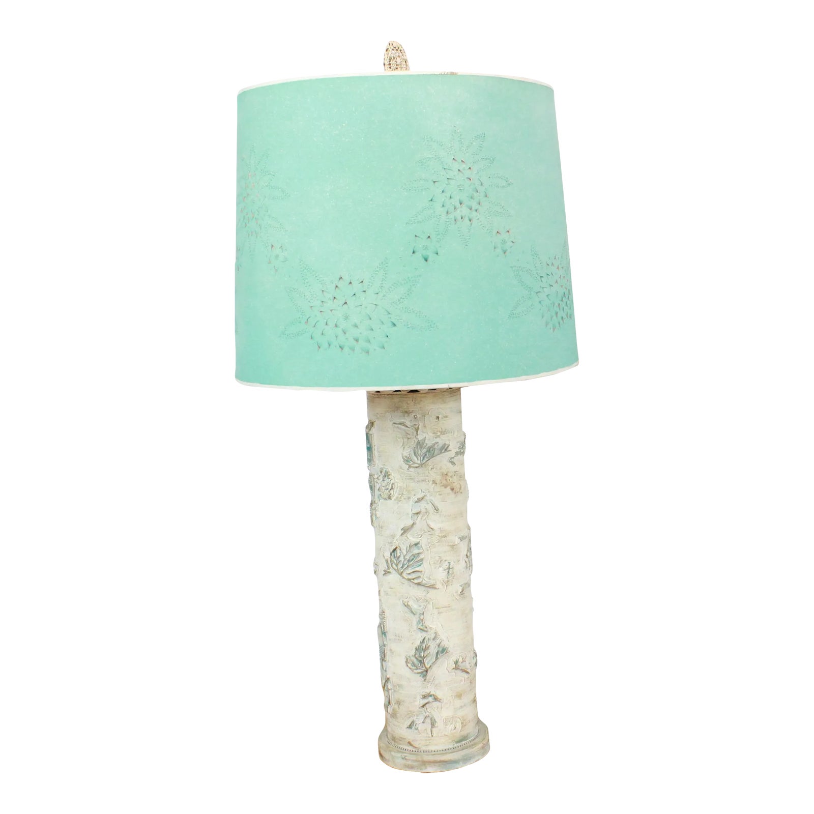Mid Century Modern Wall Paper Roll Lamp With Shade | Chairish