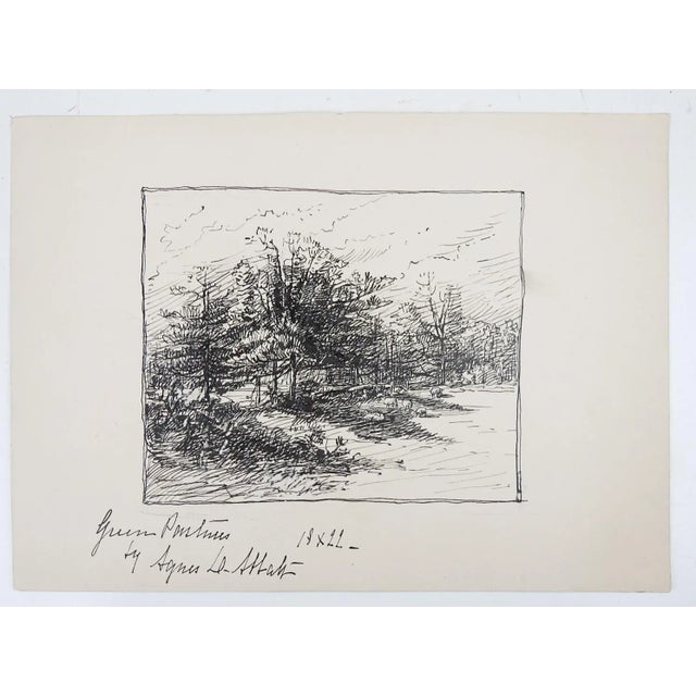 Early 20th Century Agnes Dean Abbatt Landscape Drawing | Chairish