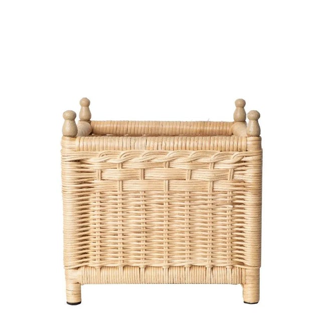 Wicker Box Planter in Tan, Small | Chairish