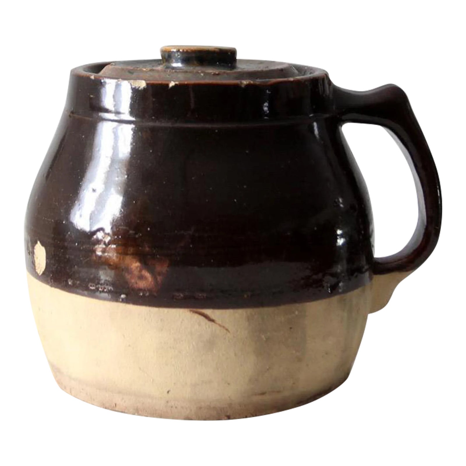 Antique Stoneware Bean Pot | Chairish
