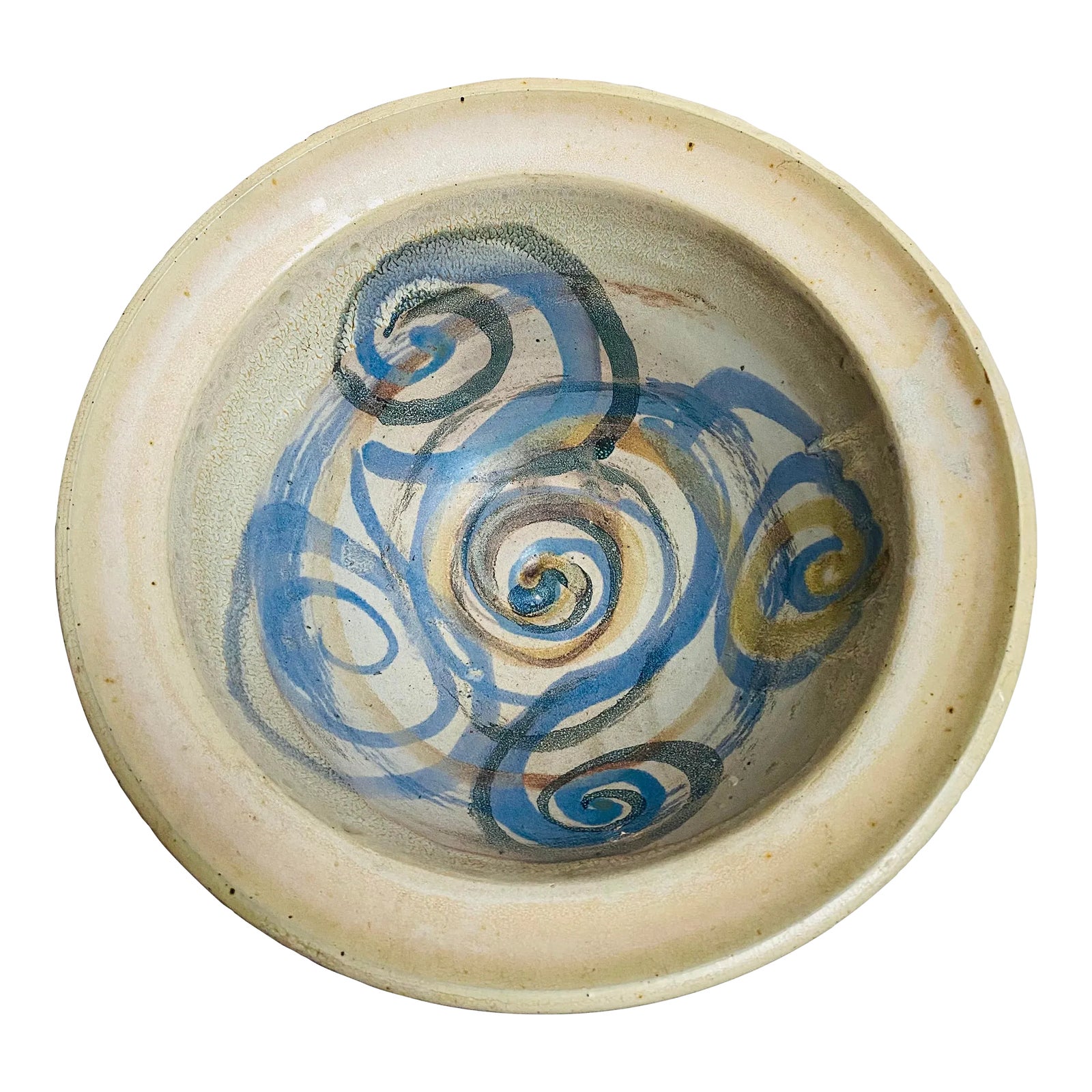 Susan Anderson 1993 Studio Pottery Hand Painted Huge Bowl | Chairish