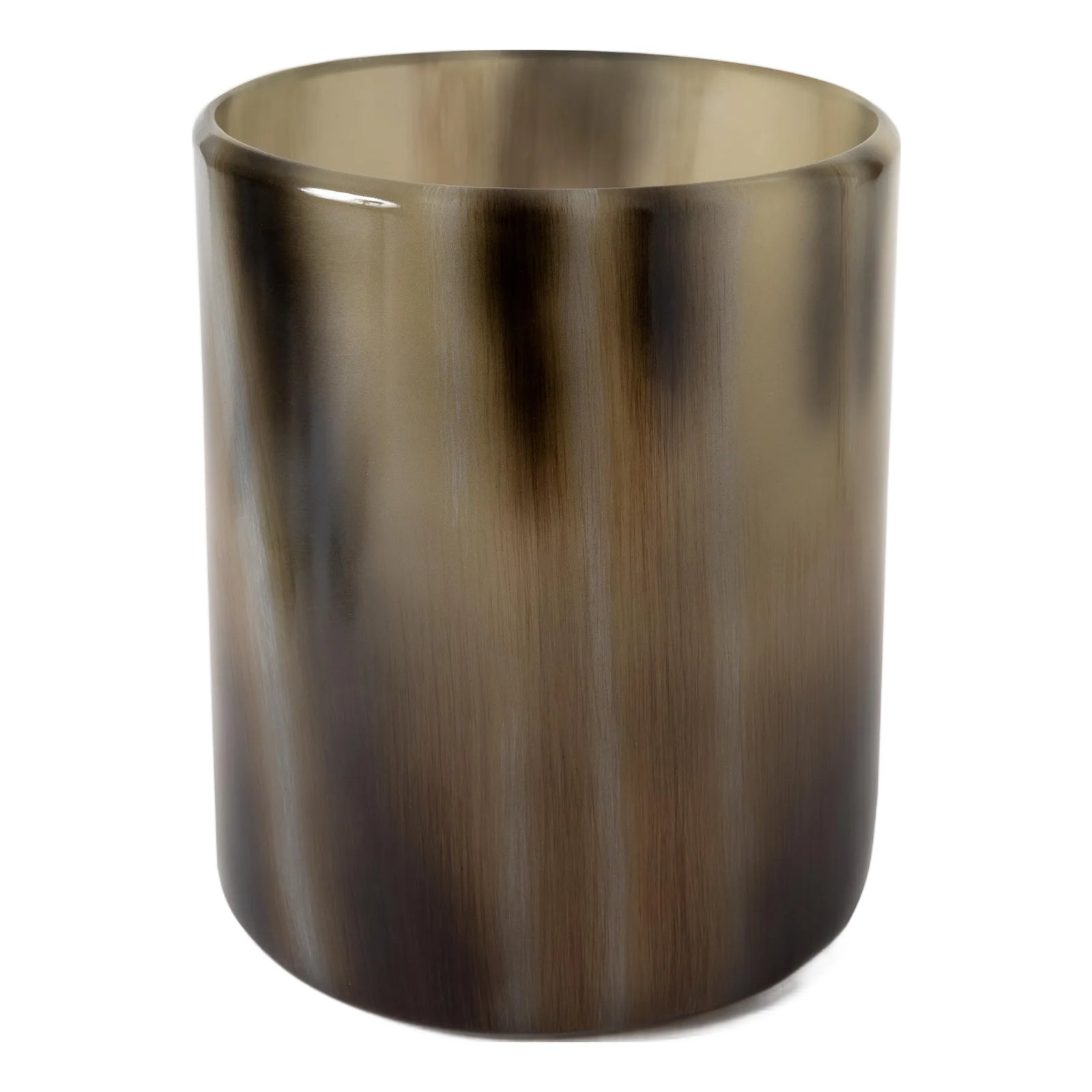 Erin Gates x Kassatex - Cambridge Faux Horn Waste Basket | Chairish