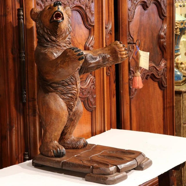 Early 20th Century French Carved Black Forest Three-Gun Holder Bear ...