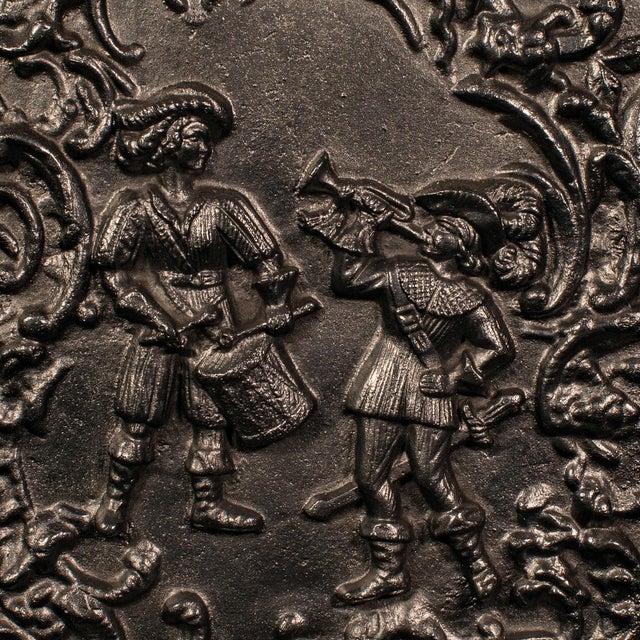 1850s Antique Victorian English Cast Iron Relief Fire Back | Chairish