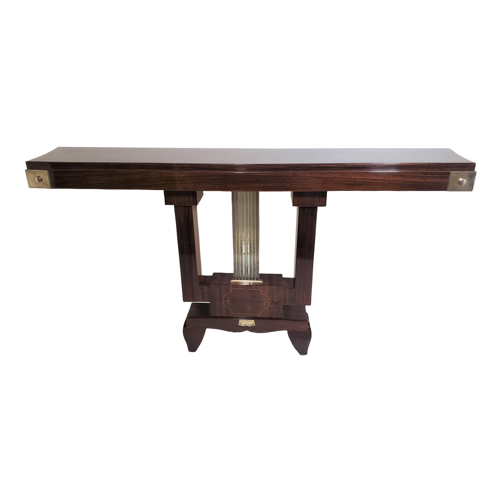 Mid 20th Century A French Modernist Illuminated Glass and Palisander ...