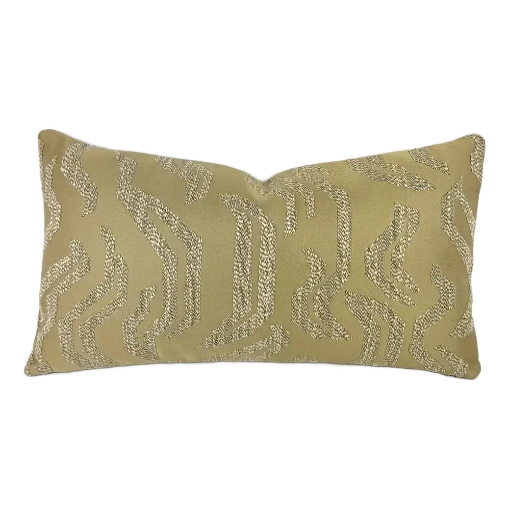 Pierre Frey Tigris in Vielor Lumbar Pillow Cover - Dark Gold Jacquard ...