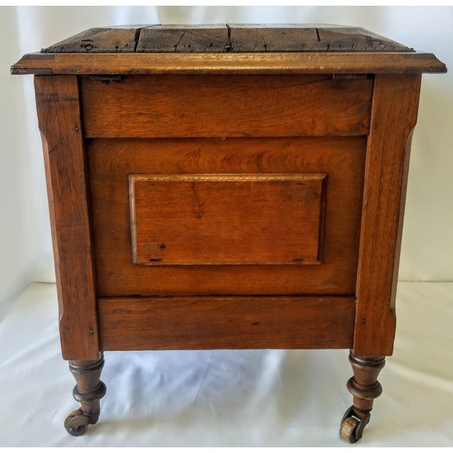 Antique Wooden Commode on Wheels | Chairish