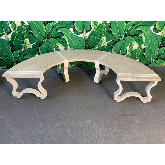 Granite Topped Curved Bench Seat in the Style of Dorothy Draper | Chairish