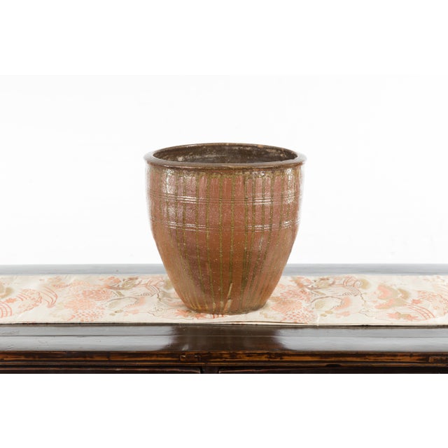 Japanese Early 20th Century Brown Tamba Tachikui Ware Pot with Dripping ...