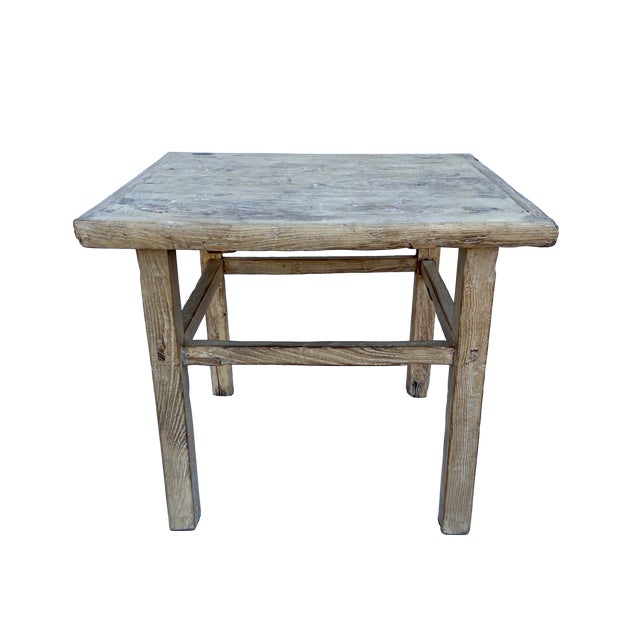 Rustic Bleached Wood Side Table or Coffee Table | Chairish