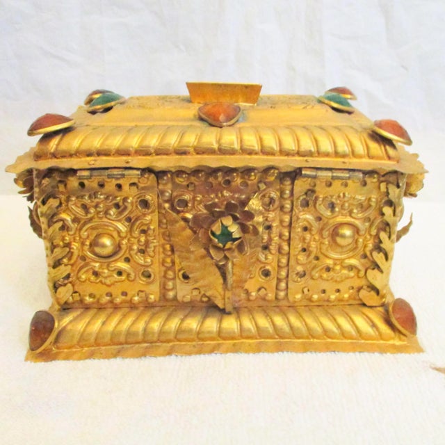 Antique Gilt and Bejeweled Alms Box | Chairish