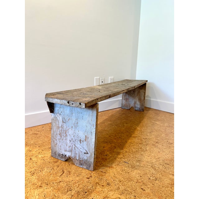 Antique Distressed Salvaged Wood Bench | Chairish