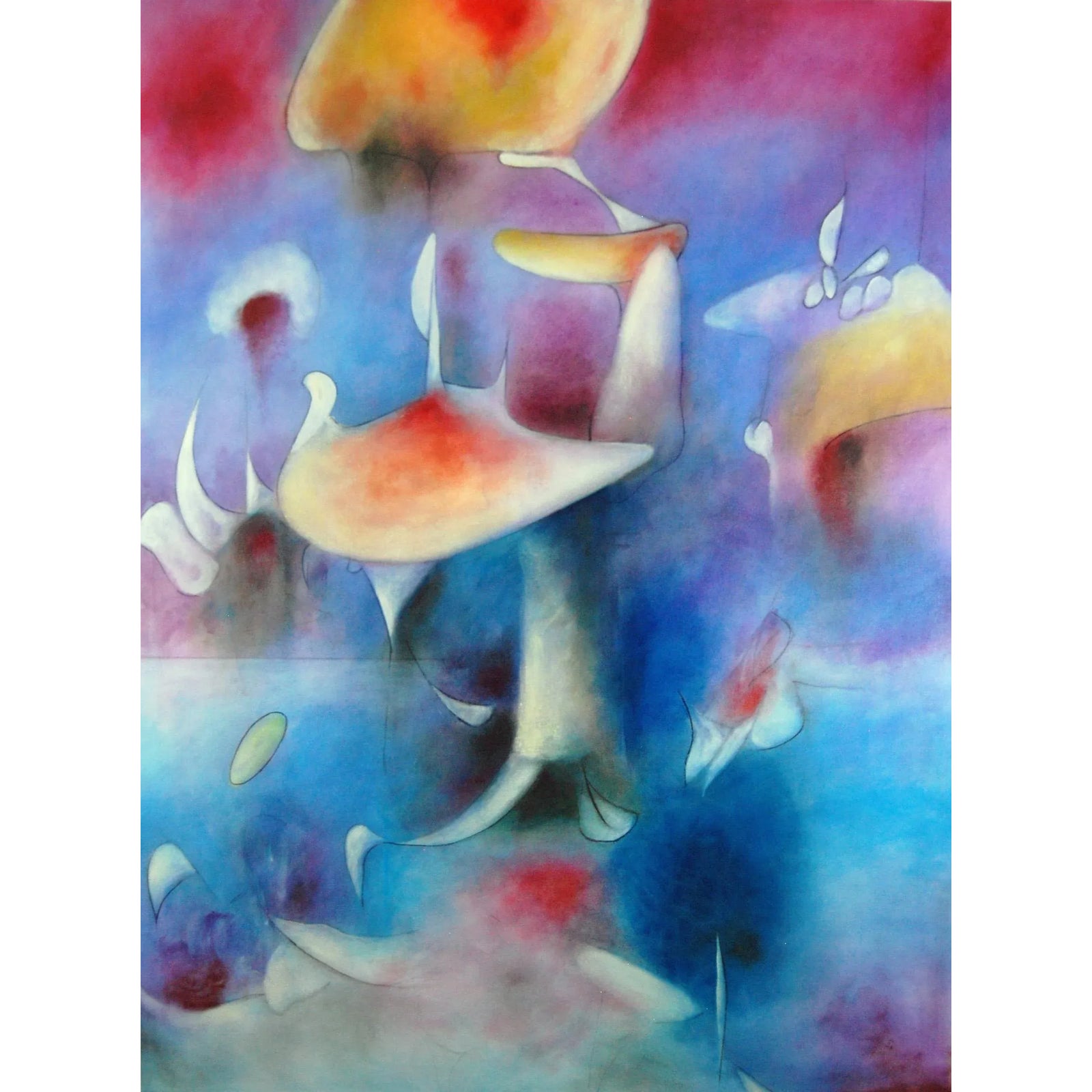 A Contemporary Abstract Oil Painting, "Letting Go" | Chairish