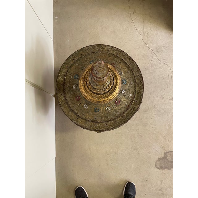 Burmese 19th Century Wood Temple Urn | Chairish