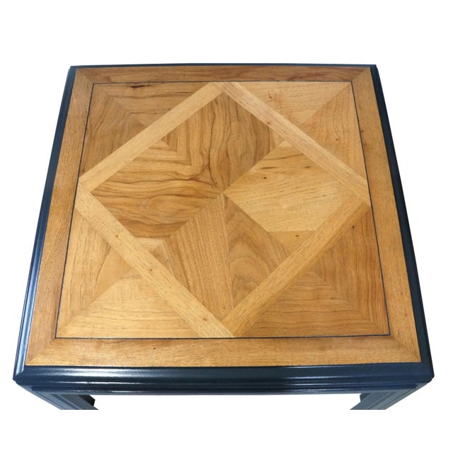 1970s Parquet Top Lane Side Table | Chairish