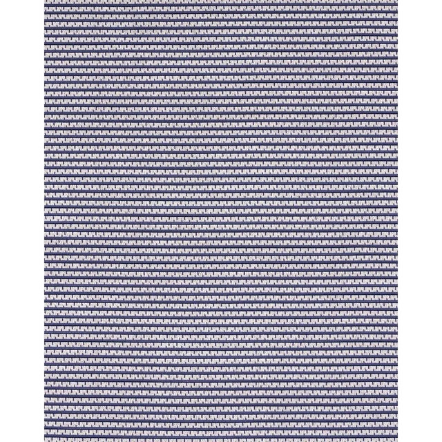 Sample - Schumacher x Stephanie Seal Brown Struktur Epingle Fabric in Lapis | Chairish