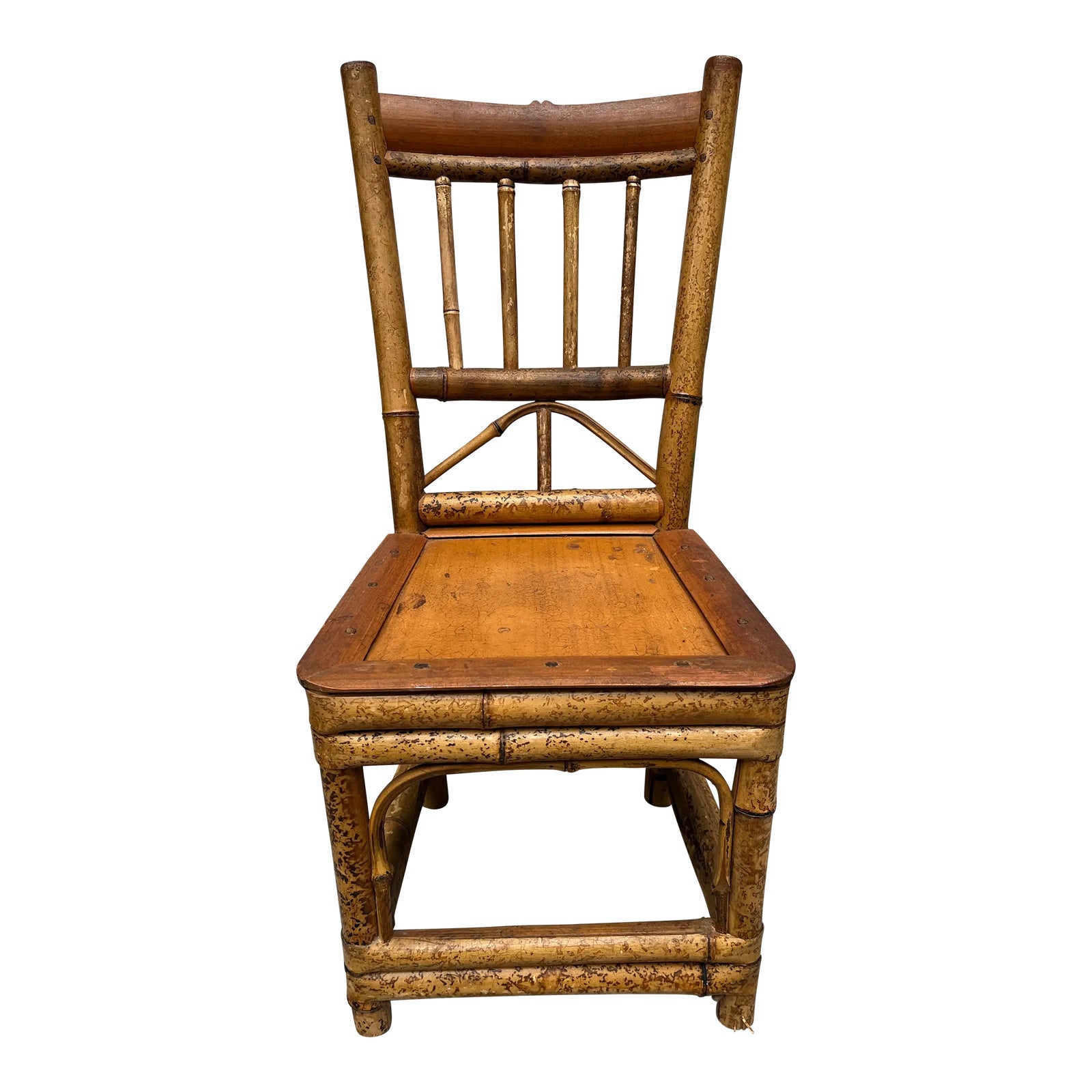 Early 19th Century Vintage Tortoise Rattan Child’s Chair | Chairish