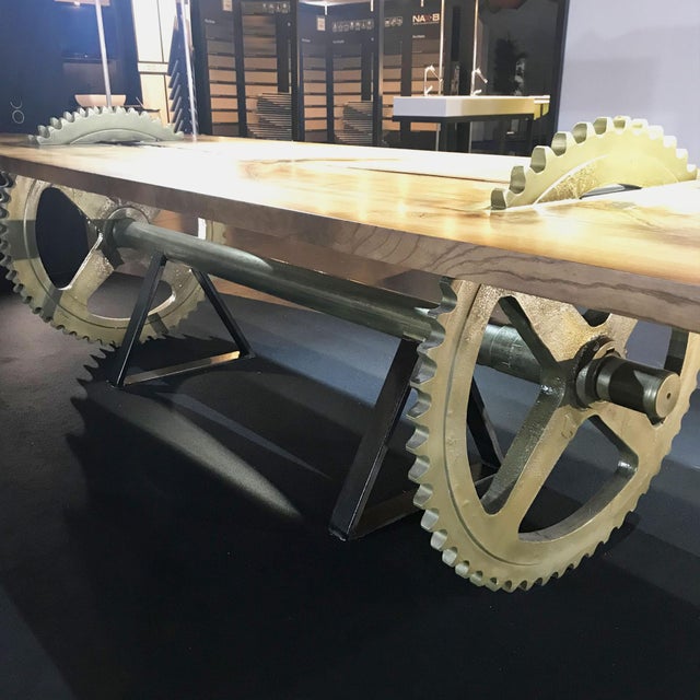 Industrial Rustic Dining, Conference Room Wooden Table With Cast Iron ...