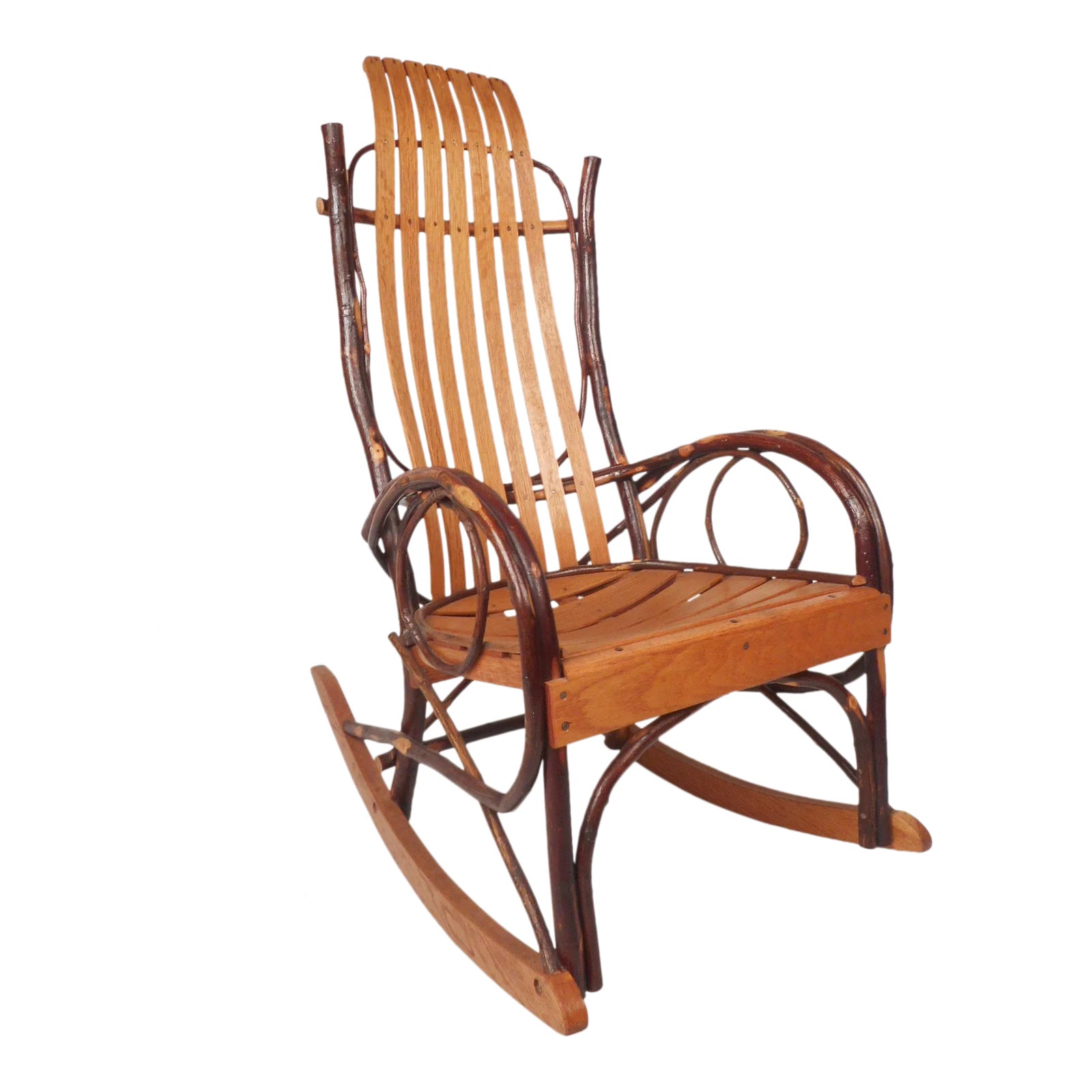Contemporary Modern Branch and Wood Rocking Chair | Chairish