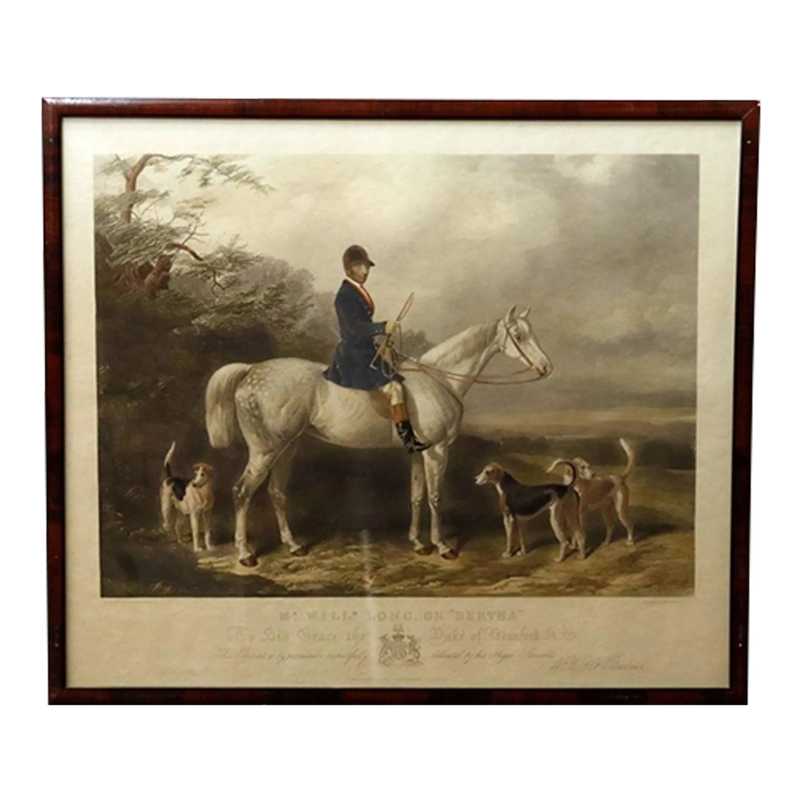 English Colored Engraving by Edward Hacker "William Long Huntsman to ...