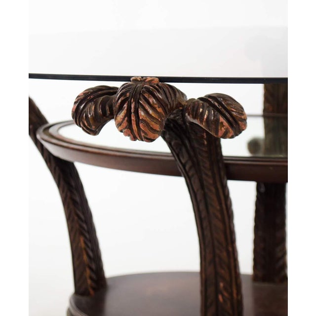 1950s Traditional Carved Wood and Glass Cocktail Table | Chairish