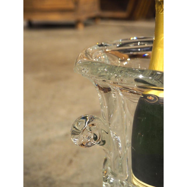 A French Crystal Champagne Bucket With Escutcheon | Chairish