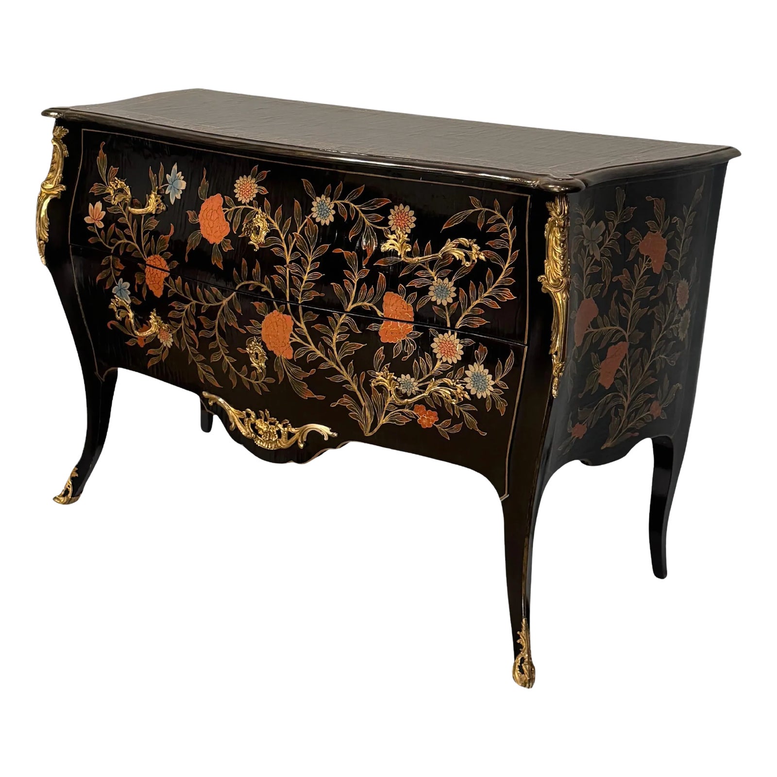 Black Lacquer Commode (20th Century) | Chairish