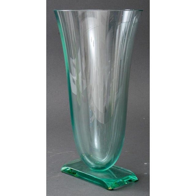 Stephen Schlanser Art Deco Style Glass Vase Signed | Chairish