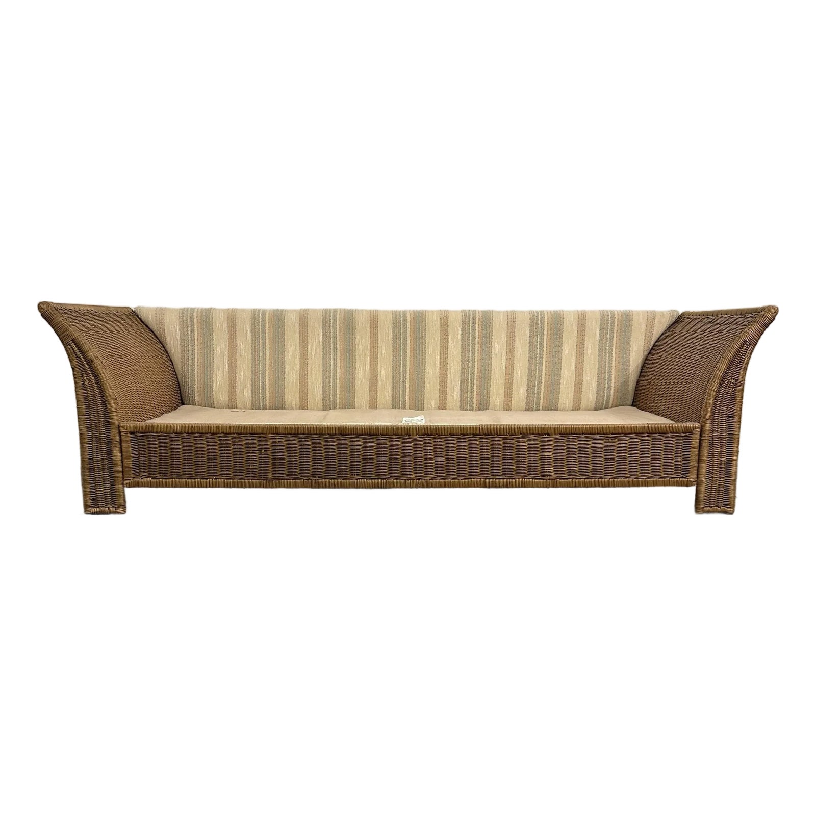 1970s Alex Vale Furniture Wicker Sofa | Chairish