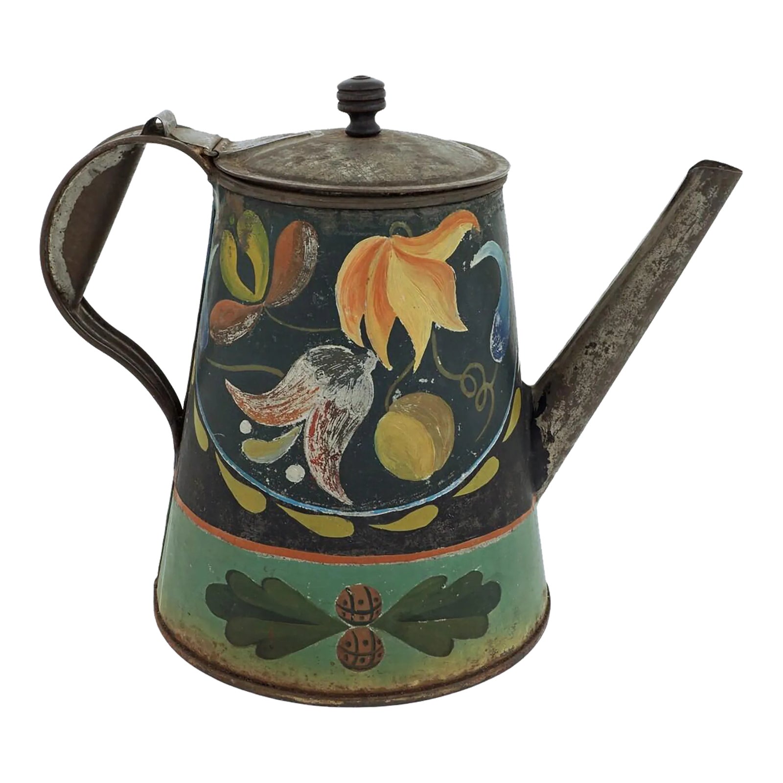 19th Century Pennsylvania German Tinware Coffee Pot | Chairish