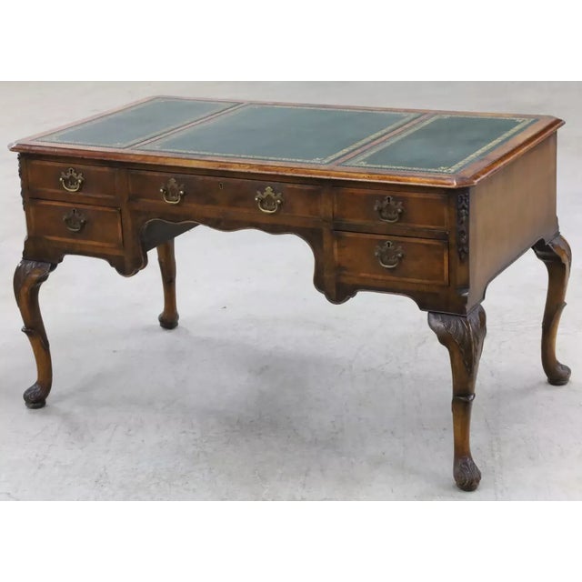 Writing, English, Walnut, Leather Top, London, Early 1900s Antique Desk ...