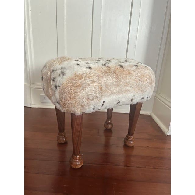 1930s Vintage French Fur Rabbit Stool | Chairish