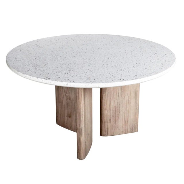 Modern Outdoor Terrazzo Round Dining Table | Chairish