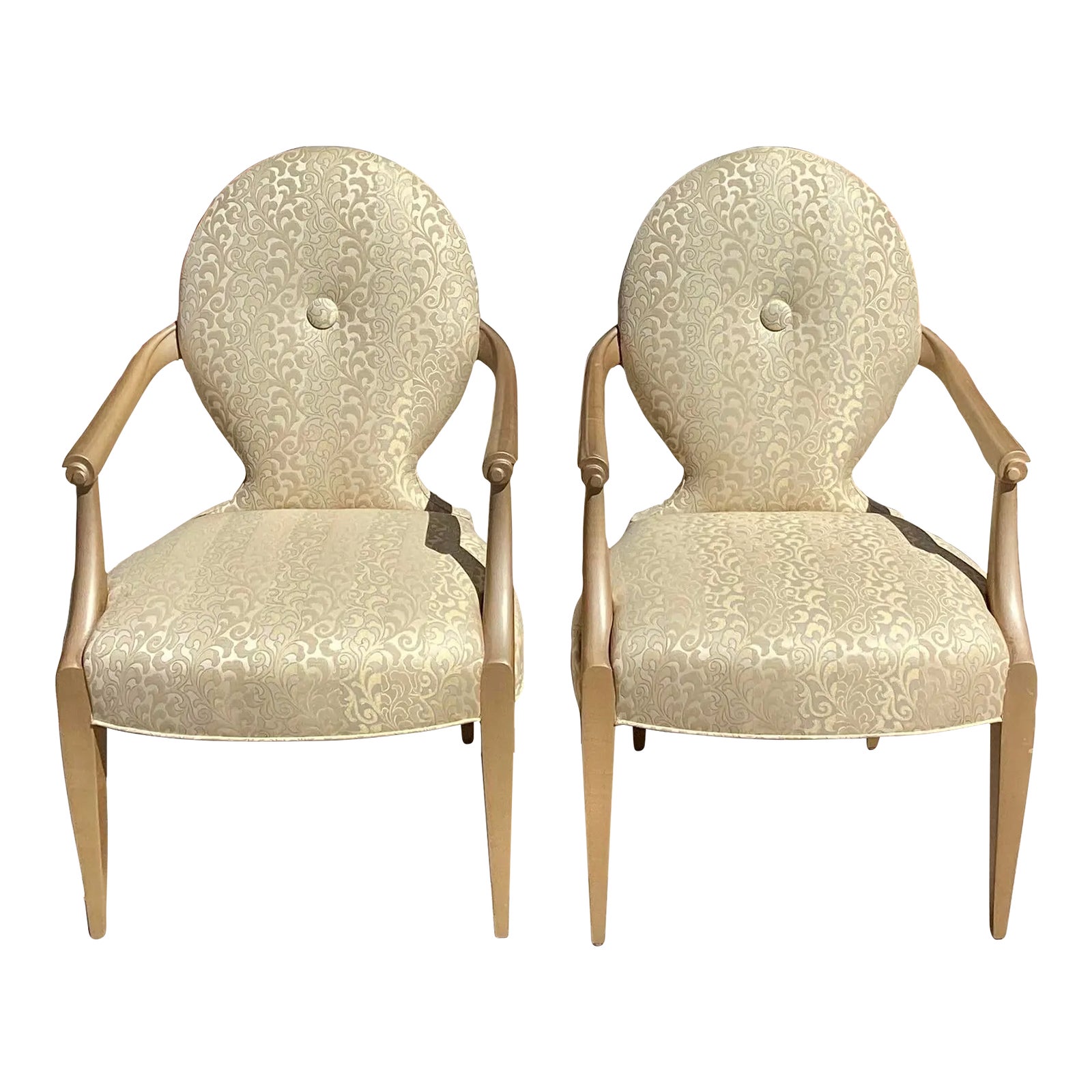 Pair of Signed Donghia Modern Designer Arm Chairs | Chairish
